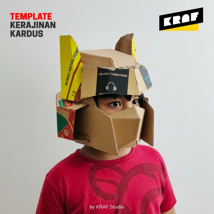 Jual Pola Kerajinan Kardus no.1005: Helm Robot Model Kartun Amerika ...