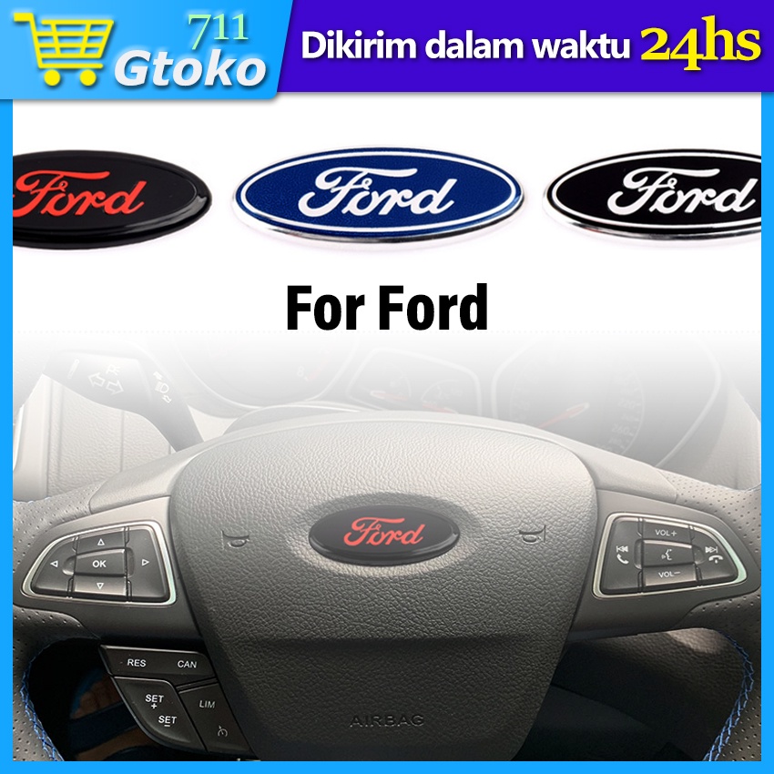 Jual Emblem Stir Ford Logo 3D Stiker Emblem Logo Setir Mobil Steering ...
