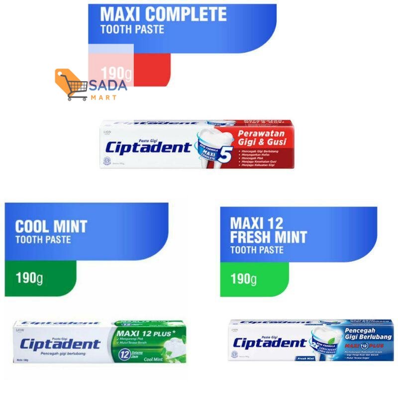 Jual CIPTADENT FRESH MINT/COOL MINT 225 G ALL VARIAN | Shopee Indonesia