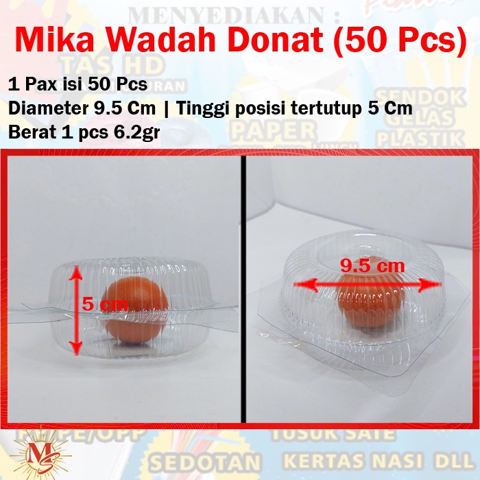 Jual Tray Mika Donat Bulat / Wadah Plastik Bulat Roti Kue ( 50 pcs ...