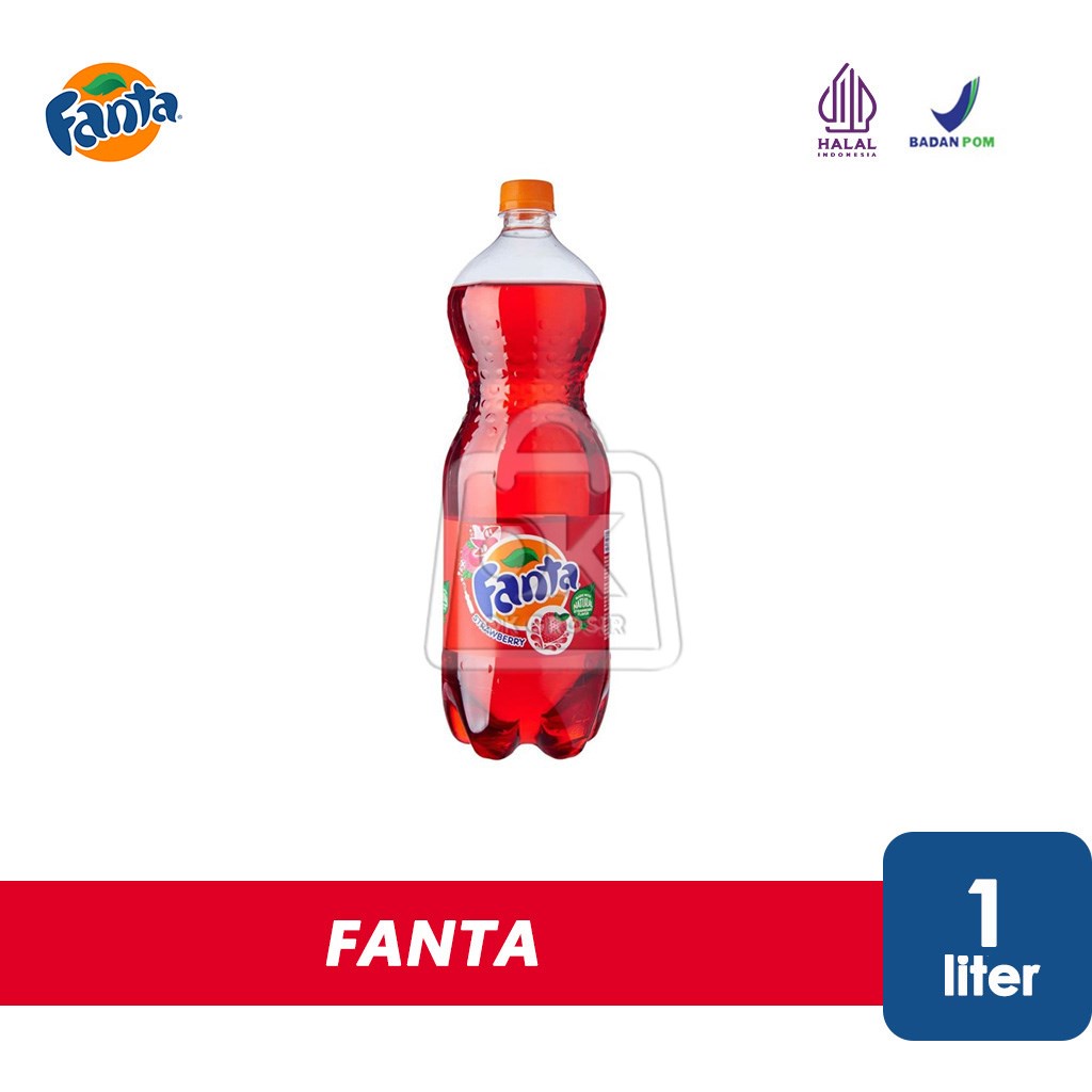 Jual Fanta Strawberry Minuman Soda Rasa Stroberi (Botol 1 Liter ...