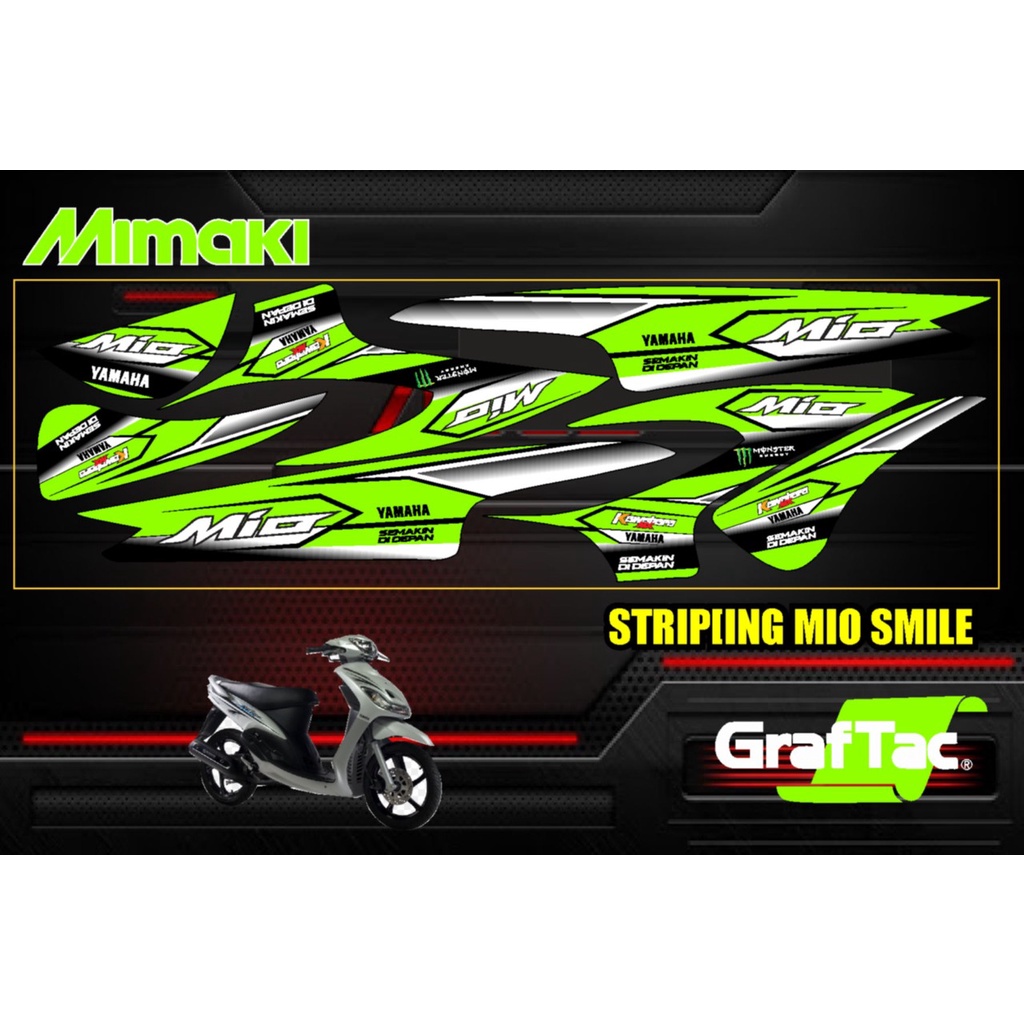 Jual Sticker Motor Striping MIO SPORTY SMILE MIO API 2006 FUL HIJAU ...
