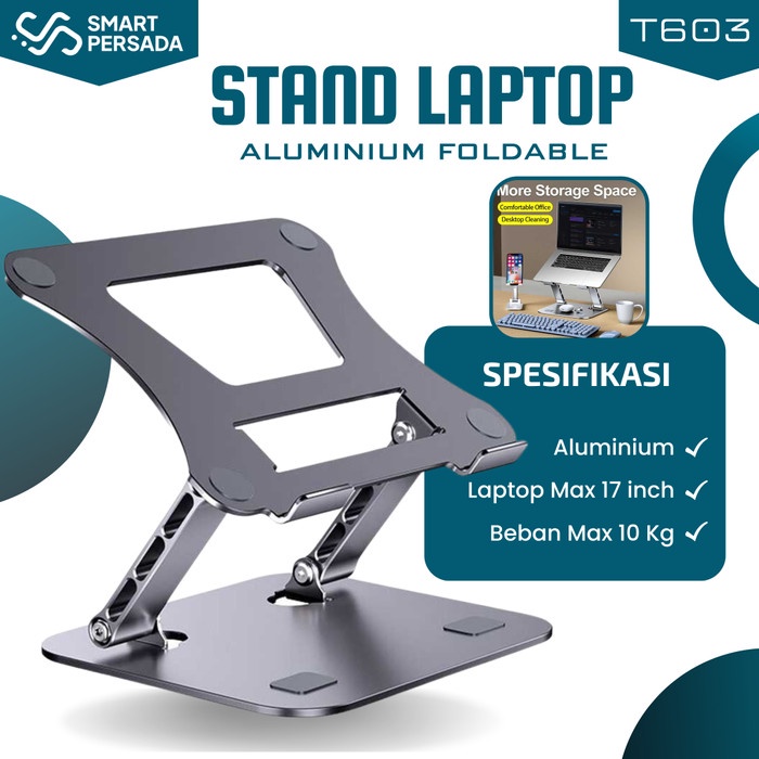 Jual Stand Laptop Aluminium Holder Foldable Alumunium Adjustable ...