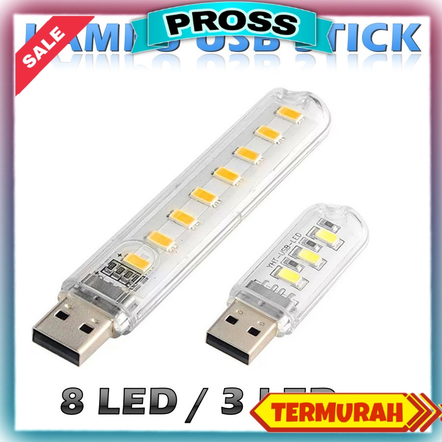 Jual Lampu LED USB Mini LED Stick 3 / 8 LED Emergency Lamp Reading Lamp USB | Shopee Indonesia