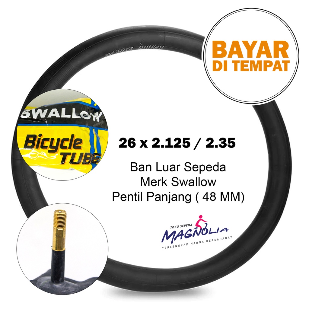Jual Ban Dalam Sepeda 26 x 2.125 / 2.35 Pentil Panjang 48 MM Merk Swallow | Shopee Indonesia