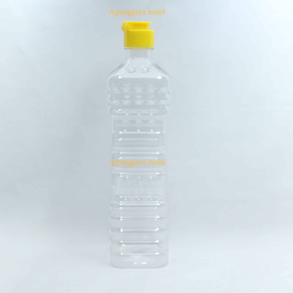 Jual Botol Pet 900 ml Minyak Goreng Kotak Baru Gth Natural Tutup Fliptop Jamur / Botol Plastik ...