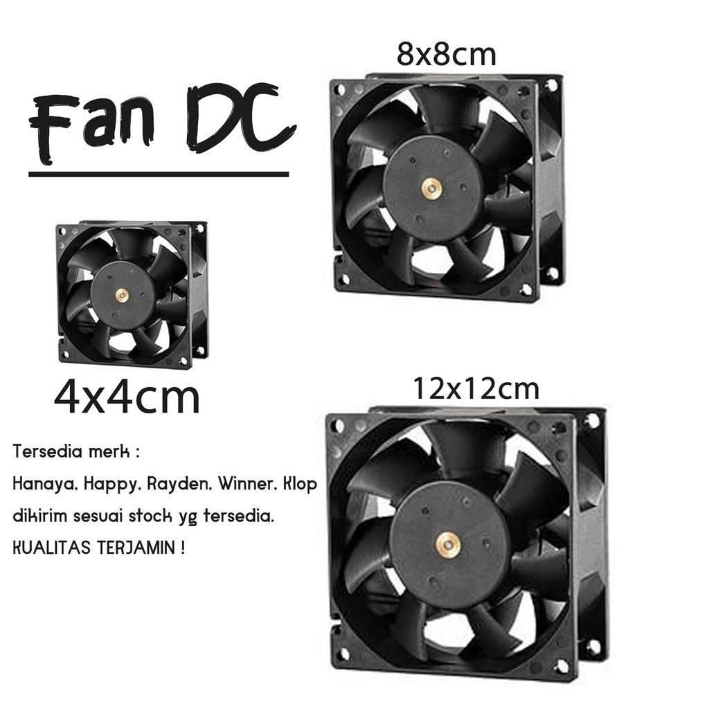 Jual kipas 12V Fan DC kipas pendingin heatsink 4x4 8x8 12x12 | Shopee ...