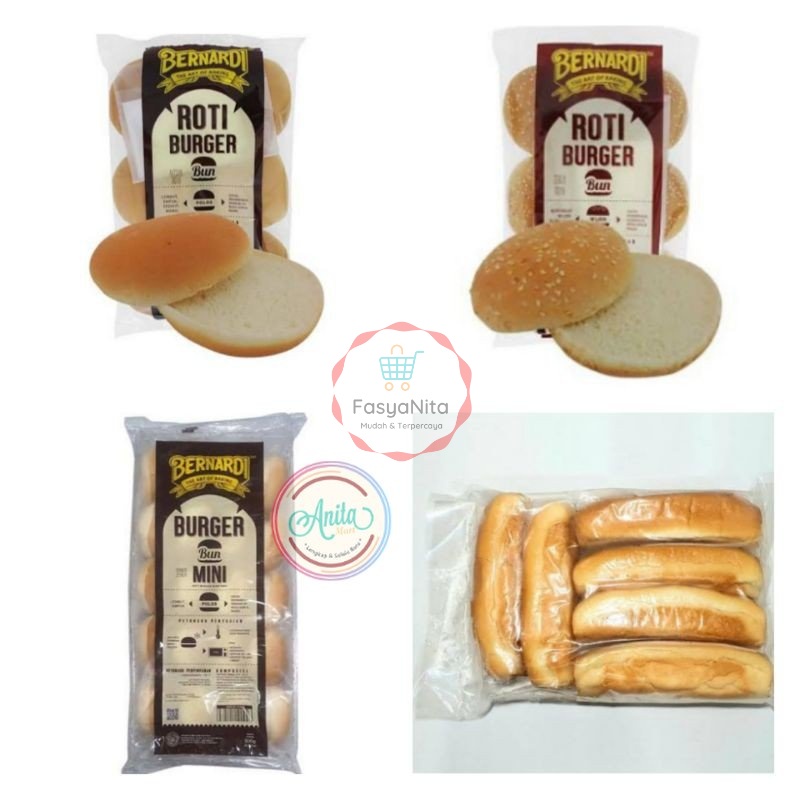 Jual Roti Burger Plain Rolls Bernardi | Paket daging Bun / Hotdog ...