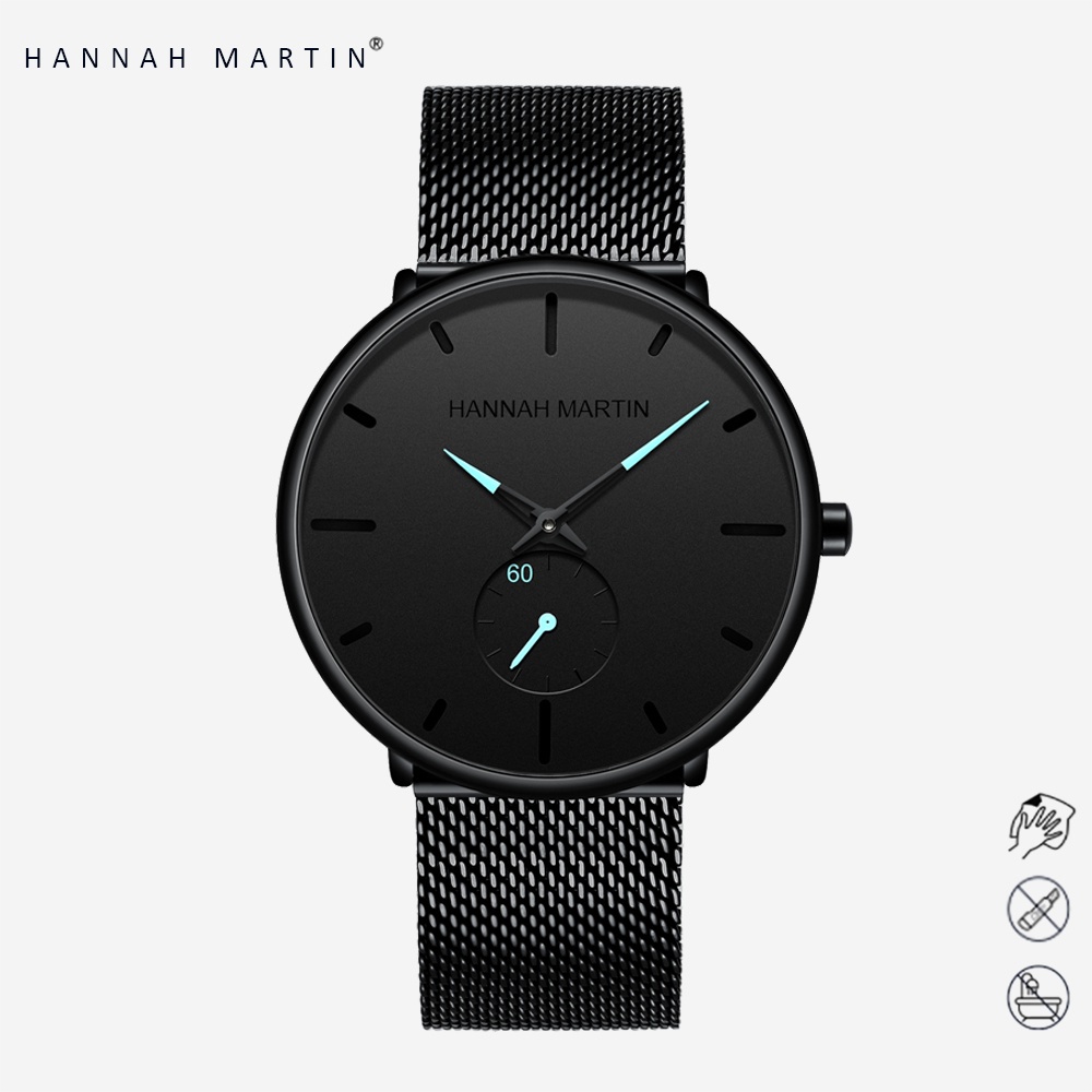 Jual HANNAH MARTIN Jam Tangan Pria Sangat tipis 100% Original korea ...