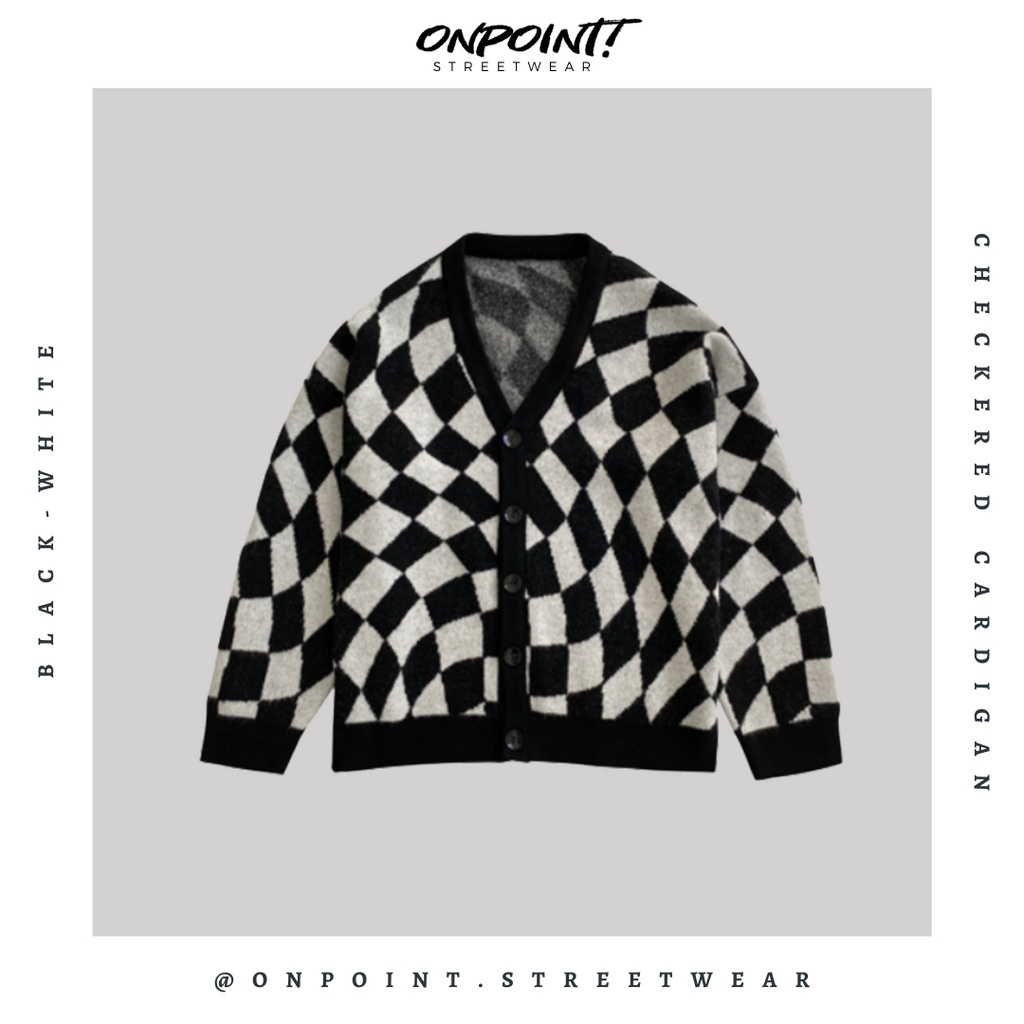 Jual Checkered cardigan - cardigan pria sweater pria pakaian fashion ...