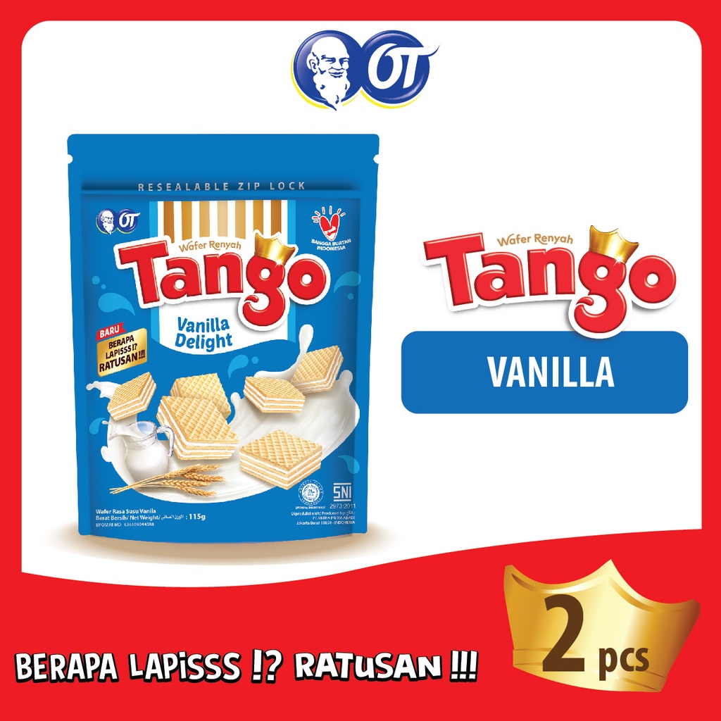 Jual WAFER TANGO POUCH VANILLA 100GR - [ISI 2PCS] | Shopee Indonesia