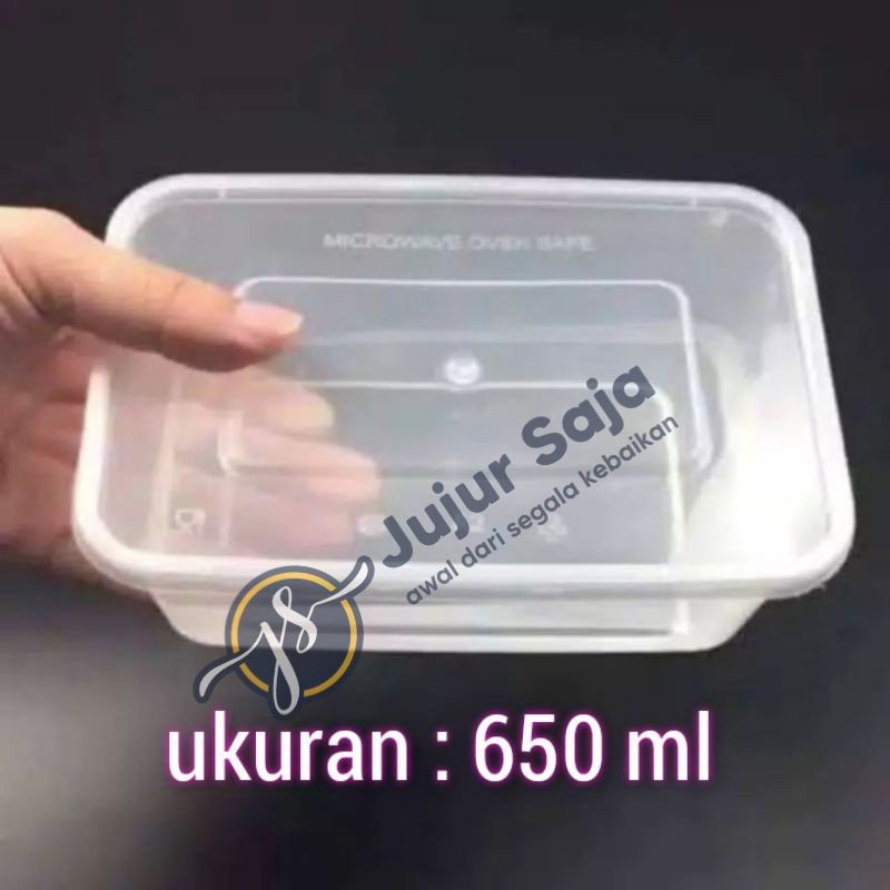 Jual Thinwall 650ml kotak persegi panjang tempat makan plastik mika ...