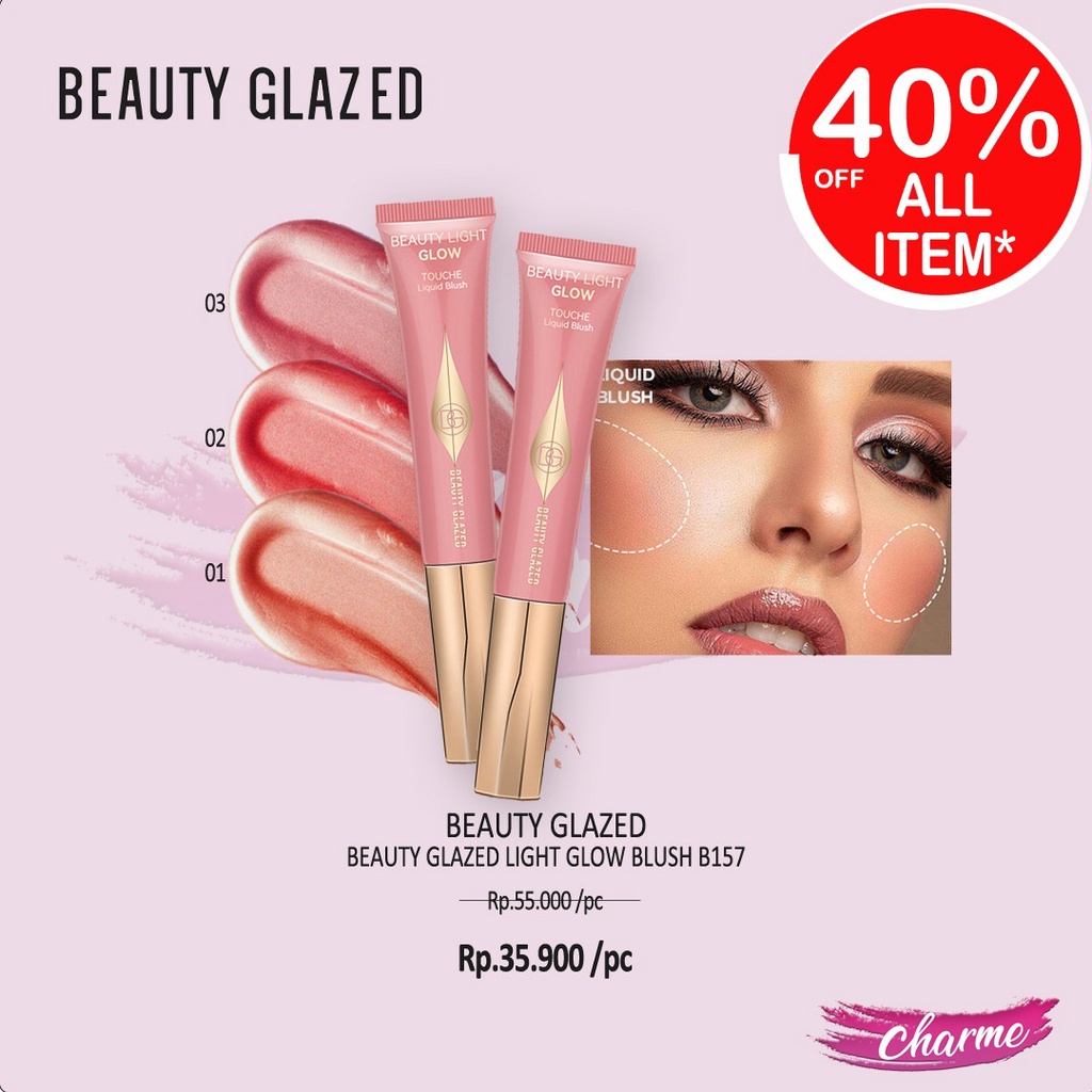 Jual (READY & ORI) Beauty Glazed Light Blush Glow B157 BLUSH ON BLUSHON CAIR DUPE CHARLOTT*E ...