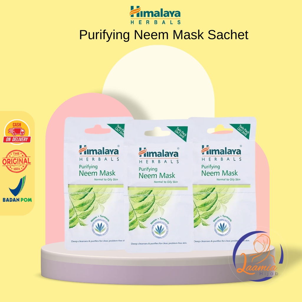 Jual Himalaya Purifying Neem Mask Sachet Twin Masker Wajah Berminyak ...