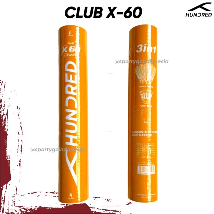 Jual SHUTTLE COCK HUNDRED FUSION X 10 50 60 / KOK BADMINTON BULU ...