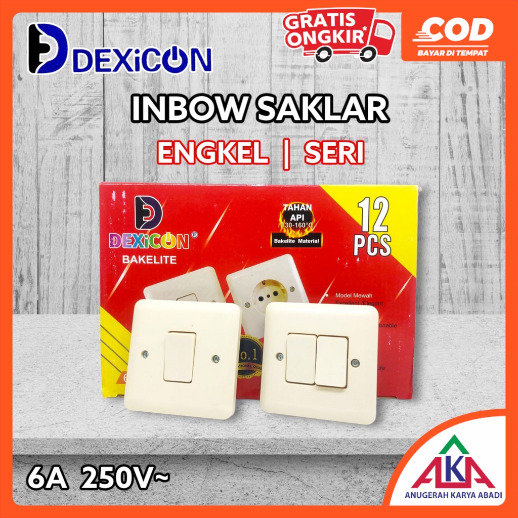 Jual DEXICON Saklar IB Inbow Single / Engkel / Double / Seri Tanam 6A ...