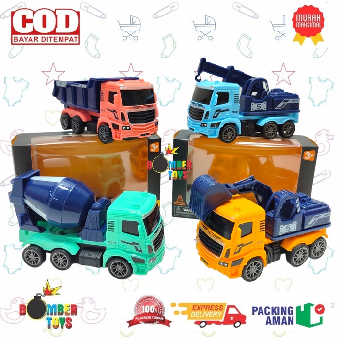Jual Mainan Anak Series Truck konstruksi Keruk Container Molen Crane ...