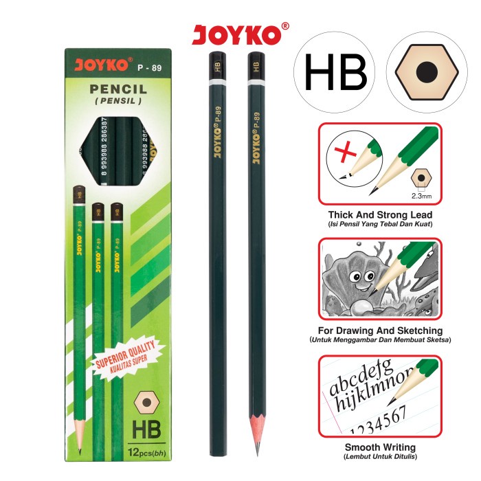 Jual Pencil / Pensil Joyko P-89 / HB / 1 BOX 12 PCS | Shopee Indonesia