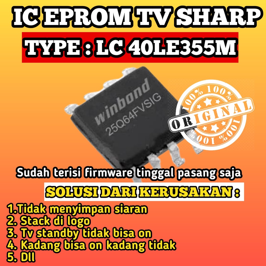 Jual ic eprom tv led sharp LC 40LE355M siap pakai | Shopee Indonesia