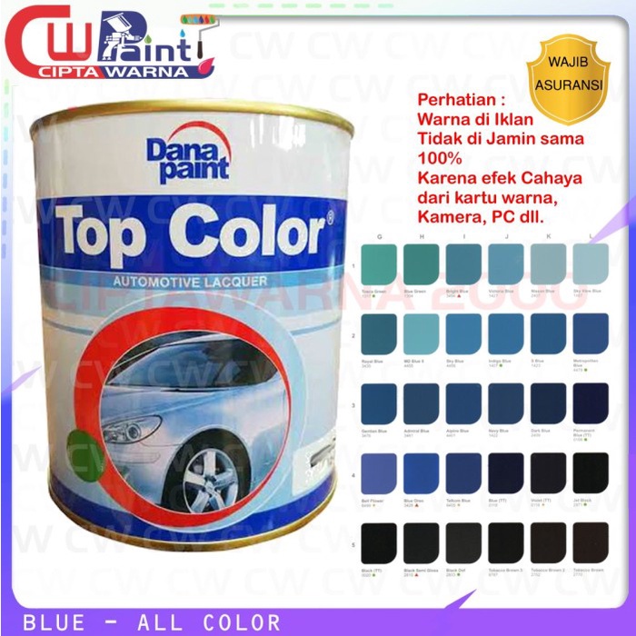 Jual Cat NC Duco Top Color Biru Blue Danapaint Warna 1 Kg 1L - CWK ...
