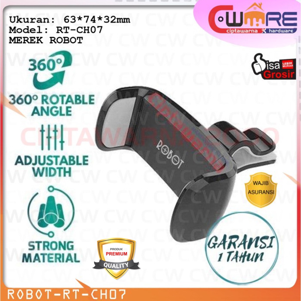 Jual ROBOT RT CH07 Car Holder HP AC Mobil Air Ventilation Car Stent ...