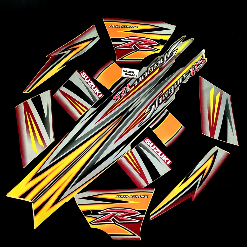 Jual Stiker Shogun R 125 2005 Striping SUZUKI IMI KUNING SILVER MERAH ...