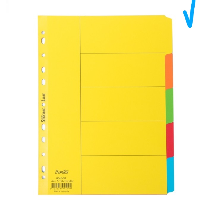 Jual pembatas buku halaman binder A4 divider bantex 6045 - | Shopee ...