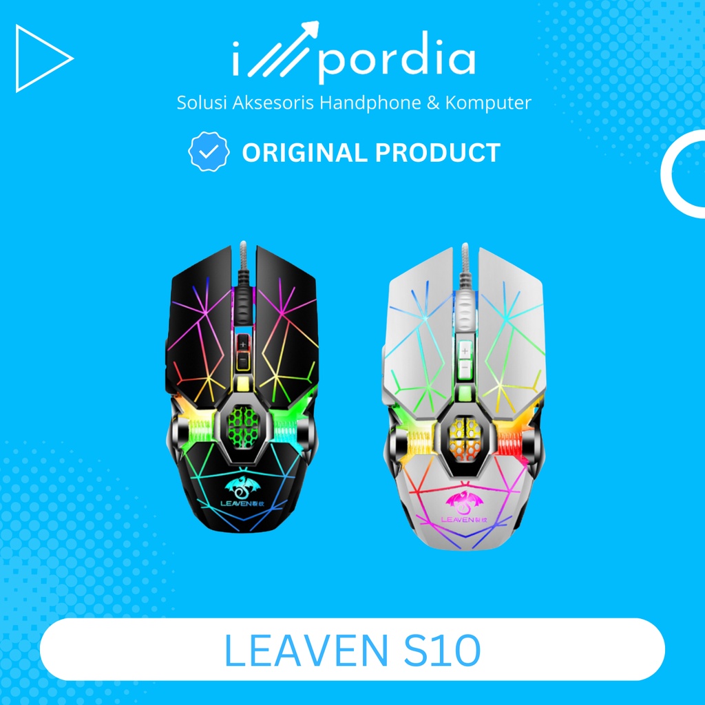 Jual Leaven S10 Mouse Gaming S10 RGB Impordia - Hitam | Shopee Indonesia
