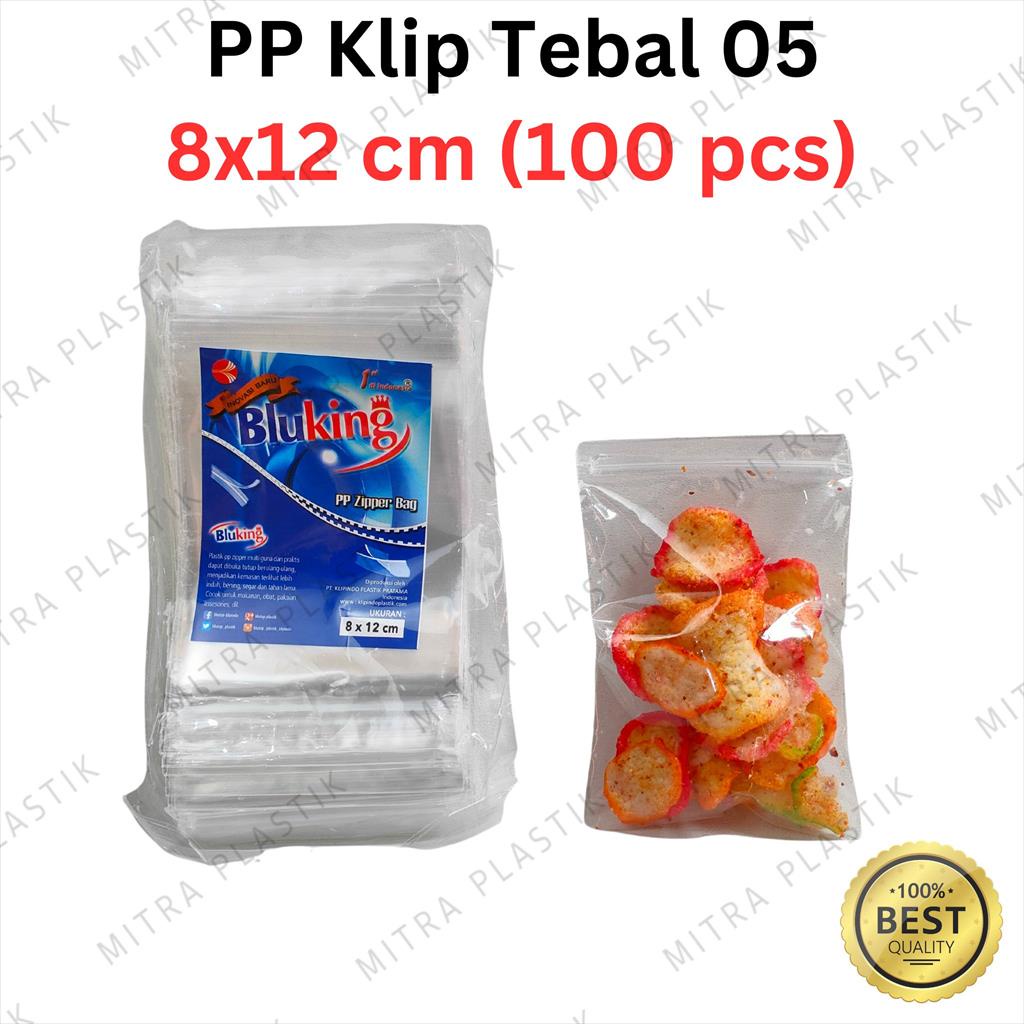 Jual Plastik PP Klip 8x12 Tebal 50 Micron Kemasan Snack BluKing Zip ...