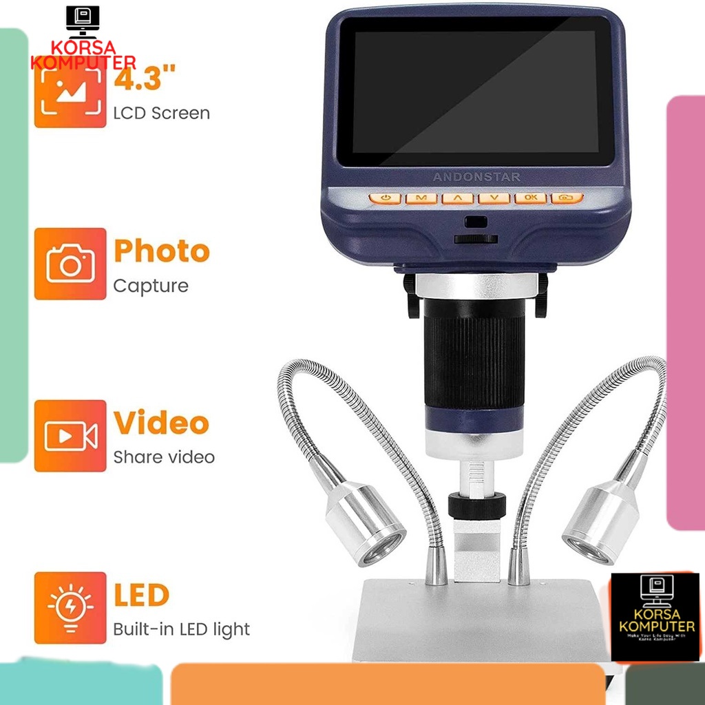 Jual Microscope Industrial Mikroskop Digital USB Full HD Microscope 4.3 ...