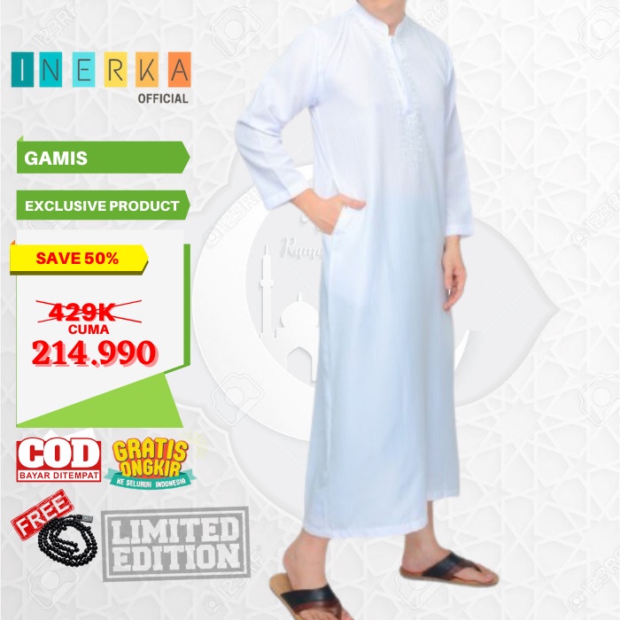 Jual PROMO Jubah Gamis Jumbo Muslim Arab Saudi Pria PREMIUM Putih XXL ...