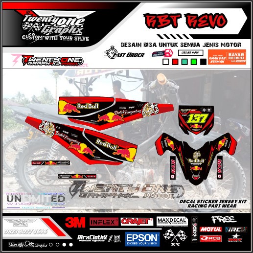 Jual DECAL RBT DEKAL MOTOR Rbt honda Revo abs fi red bull HONDA YAMAHA ...