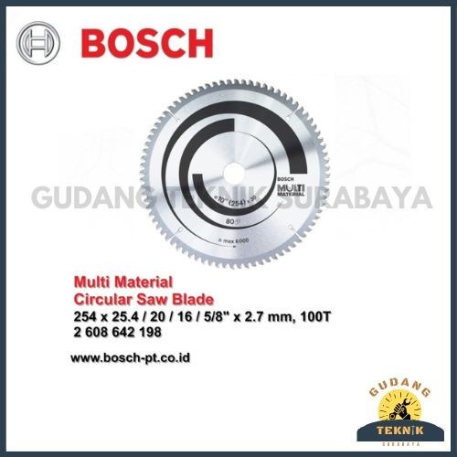 Jual Bosch Mata Serkel / Multi Circular Saw Blade 10" 254x7x100T 2 608 ...