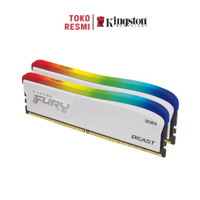 Jual Ram Memory Kingston FURY BEAST RGB white DDR4 3200MHz - 8GBx2 16GB ...