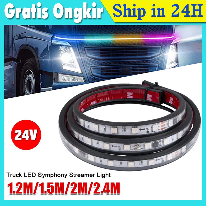 Jual 2.4m Kaca Depan Bus Truk Lampu Led Strip Variasi RGB Running ...