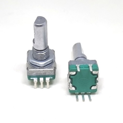 Jual D Shaft 5Pin Green Rotary Encoder Digital Potentio Meter & Switch ...