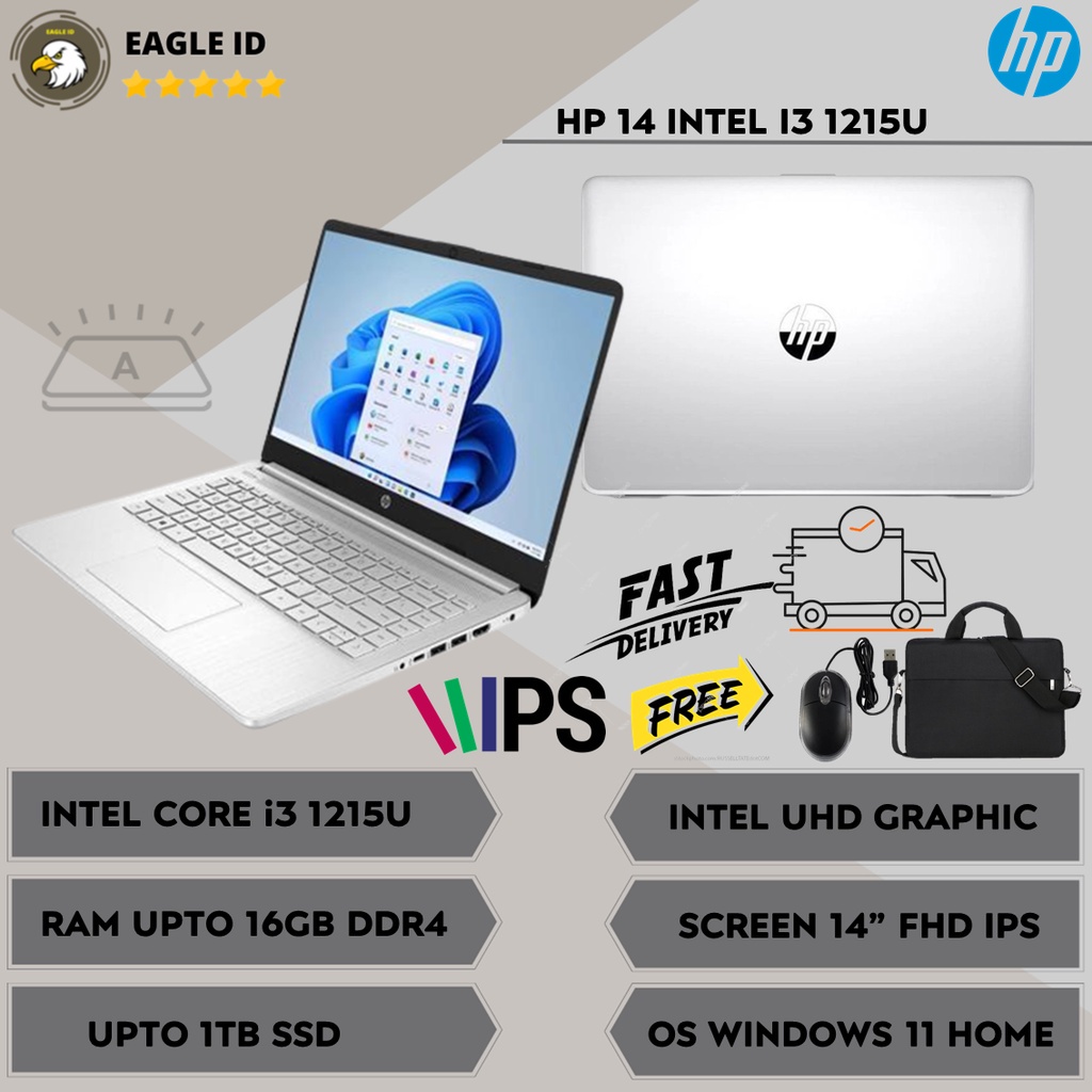 Jual LAPTOP HP 14 INTEL I3 1215U 16GB 1TB SSD 14" FHD IPS WINDOWS 11 ...
