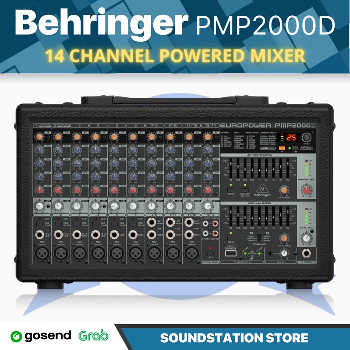 Jual BEHRINGER EUROPOWER PMP2000D 14 Channel Powered Mixer | Power ...