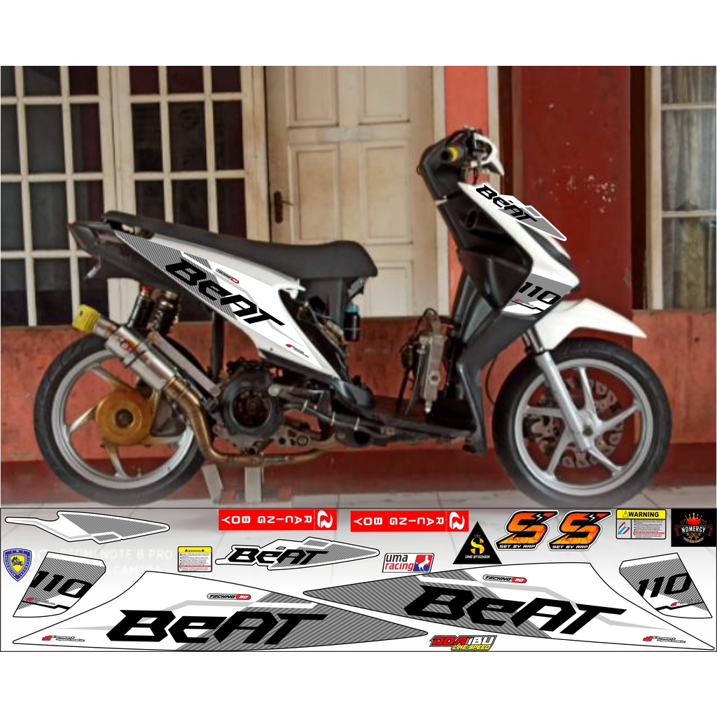 Jual JUAL STICKER STICKER STRIPING BEAT KARBU MOTIF BARU DASAR PUTIH ...