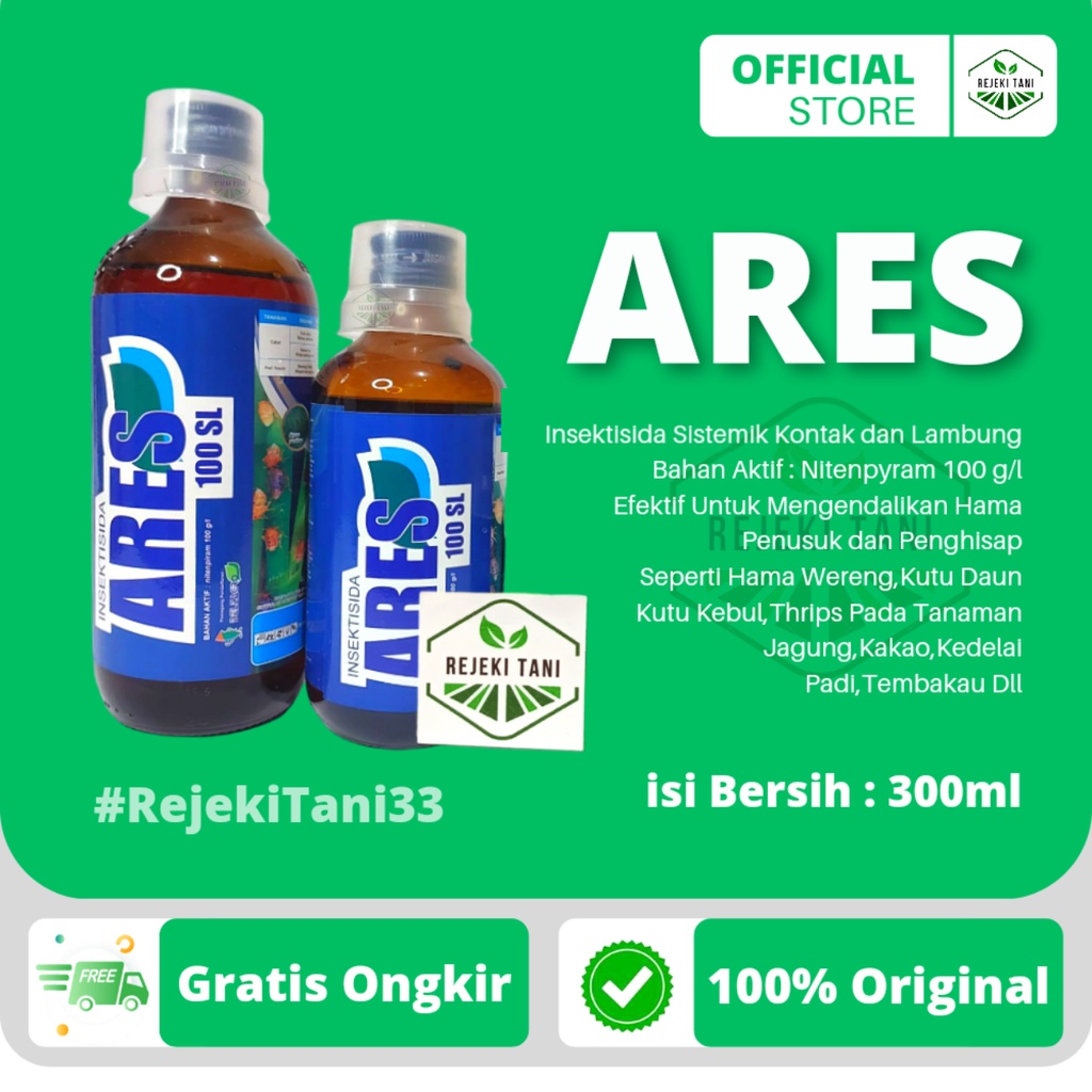 Jual Insektisida ARES 100 SL 300ml Sistemik Translaminar Racun Kontak dan Lambung Efektif Untuk ...