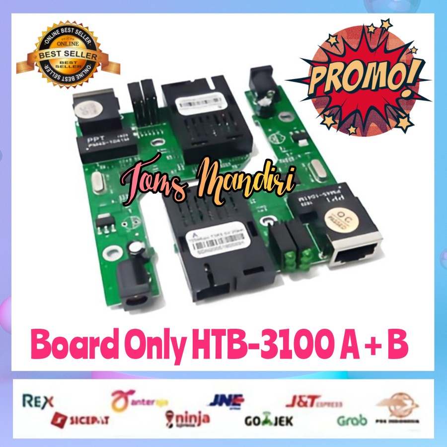 Jual Jual PCB Board Netlink HTB-3100 A+B Fiber Optic Media Converter ...