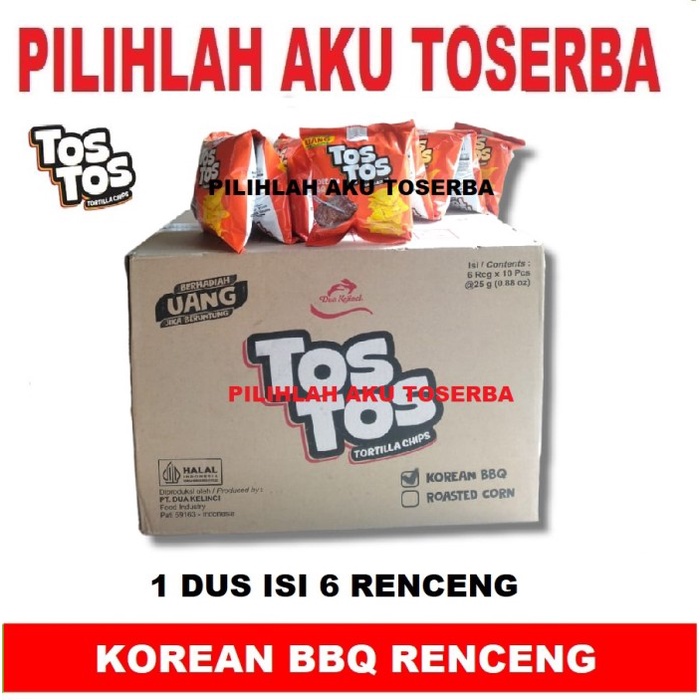 Jual TOSTOS Tortilla Chip KOREAN BBQ RENCENG - ( HARGA 1 DUS ) | Shopee ...