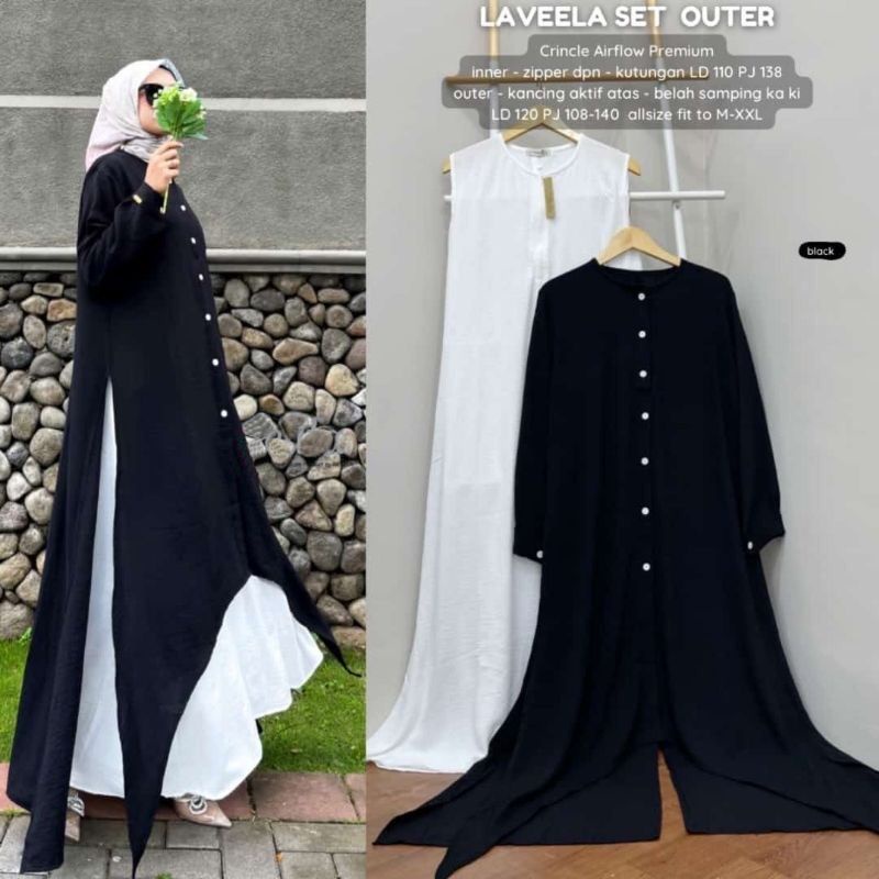 Jual Vallina Outfit - Laveela Set 2in1 Setelan Maxy Dress + Outer ...