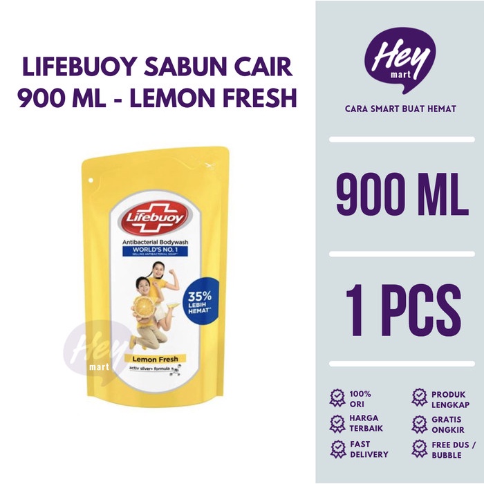 Jual LIFEBUOY 900ML 900 ML BODY WASH SABUN CAIR FOAM LEMON FRESH KUNING ...