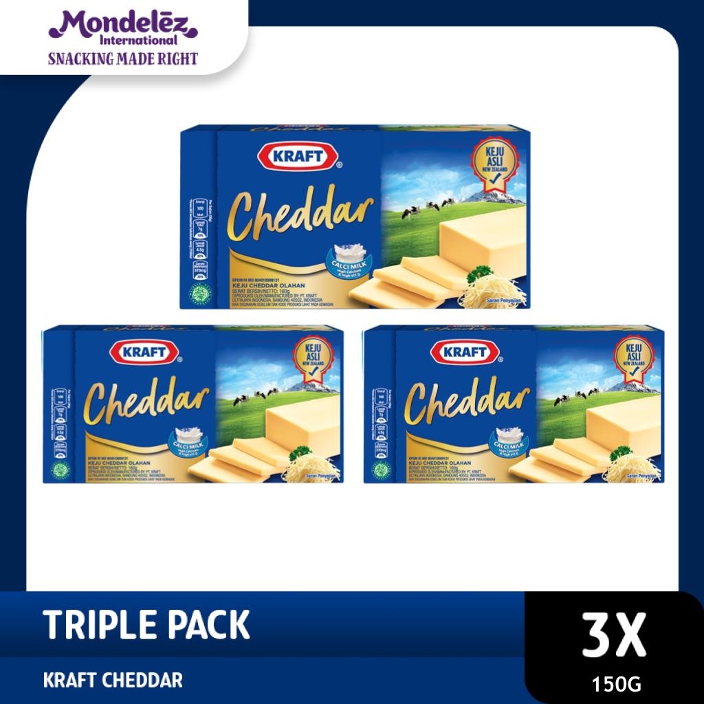 Jual Kraft Keju Cheddar Blok, 150g. Keju asli dari susu New Zealand ...