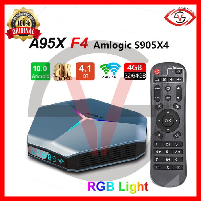 Jual TJbox Android Tv Box A95X F4 Amlogic S905X4 4GB/64GB 8K Android10 ...