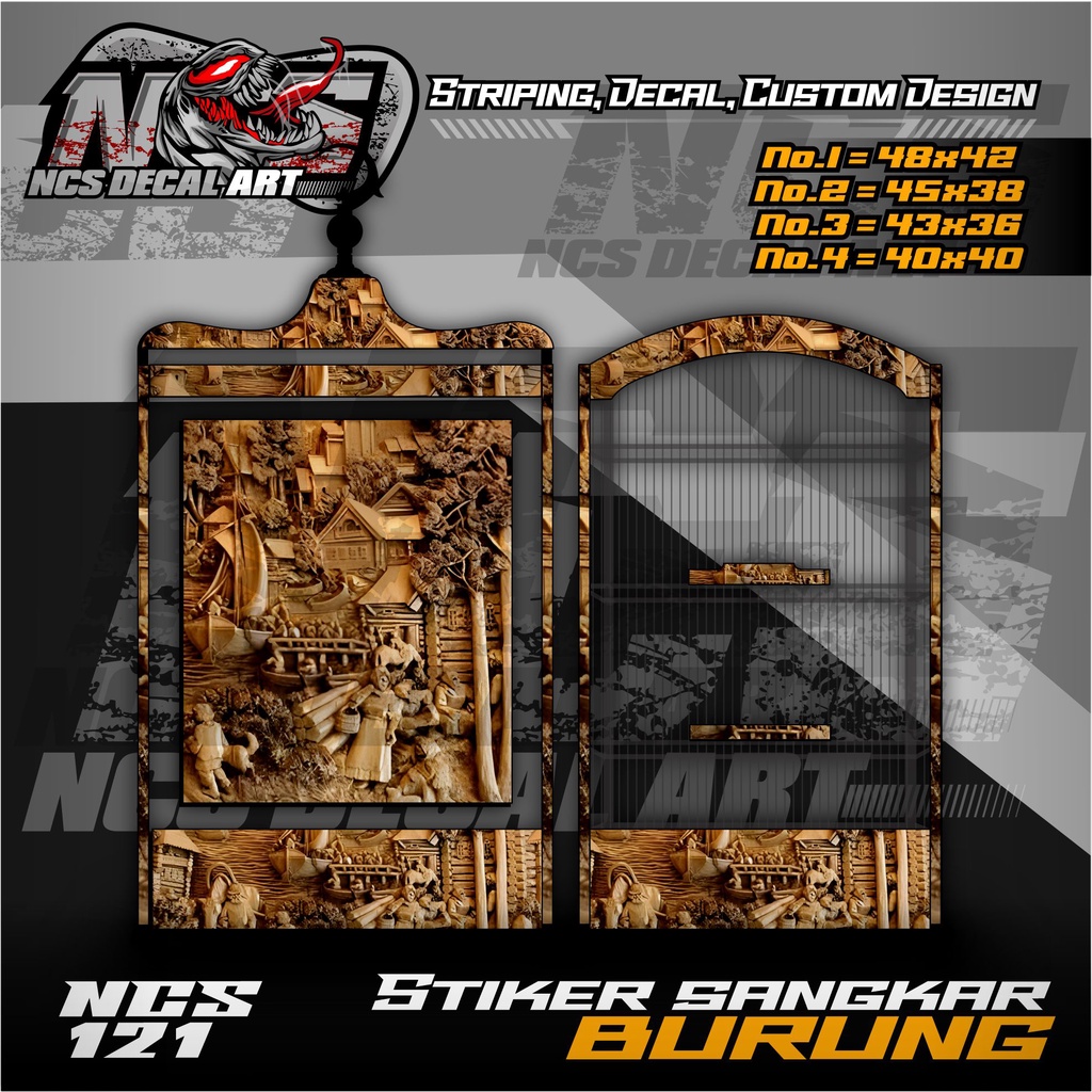 Jual Stiker Decal Kandang/Sangkar Burung Motif Batik kayu/master kicau ...