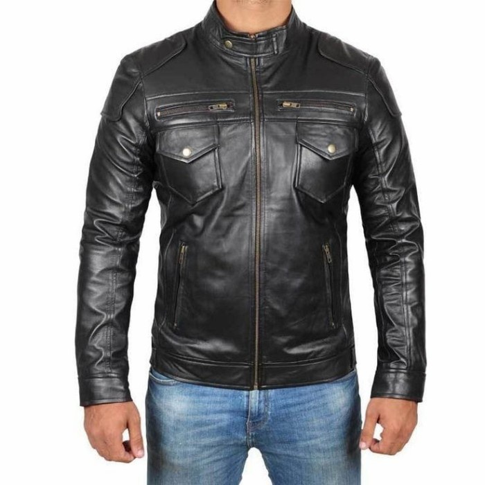 Jual jaket kulit model terlaris/ jaket kulit motor pria-jaket kulit ...