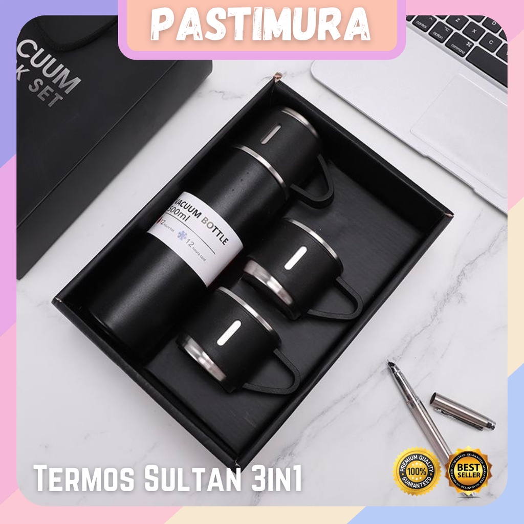 Jual [PSM] Termos Sultan Vacuum Flask Set / Botol Minum Cangkir Premium ...