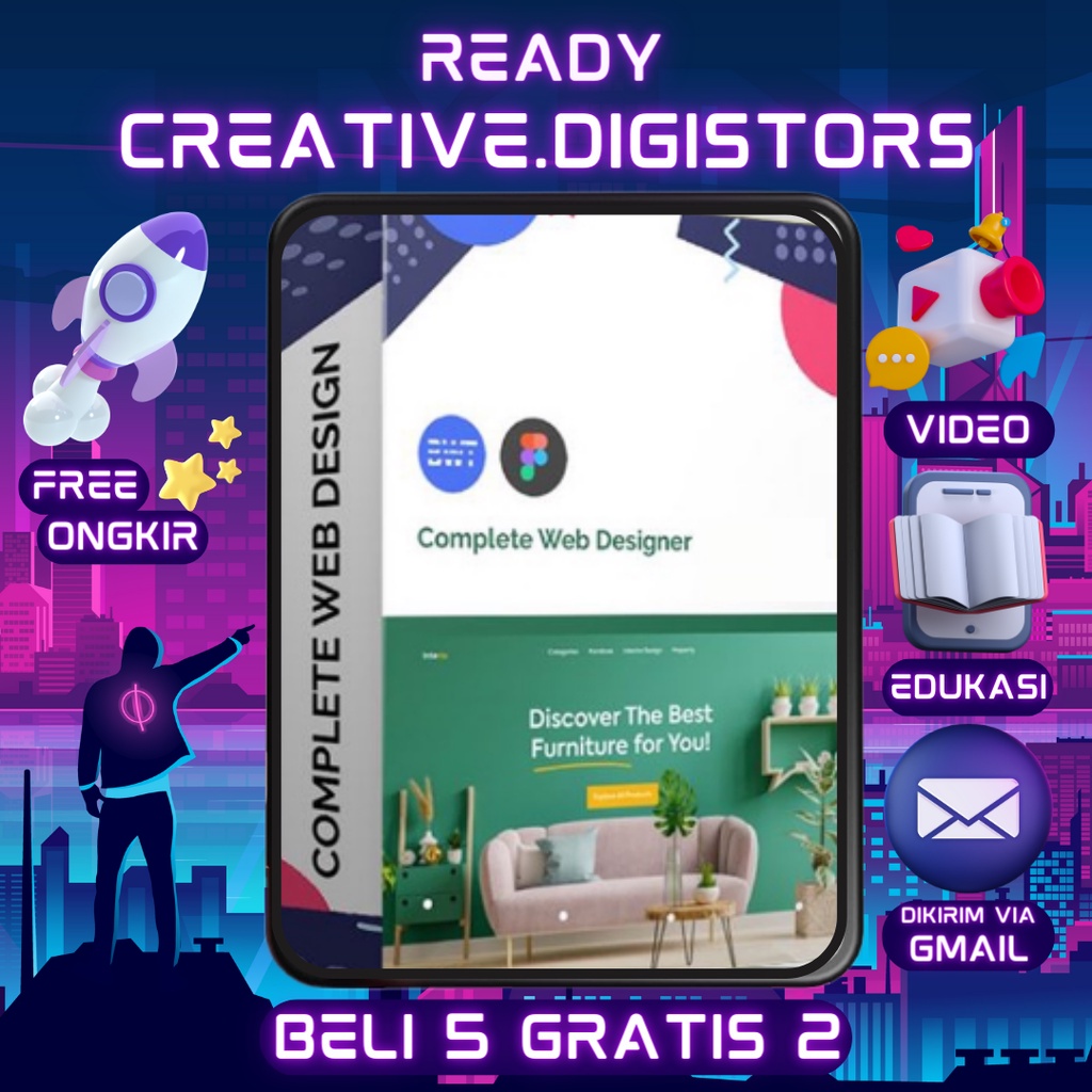 Jual Beli 2 gratis 1 E COURSE VIDEO COMPLETE WEB DESIGNER FIGMA ...